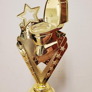 Fun, Custom Toilet Trophy or Award, Last Place, Loser, Worst Job ...