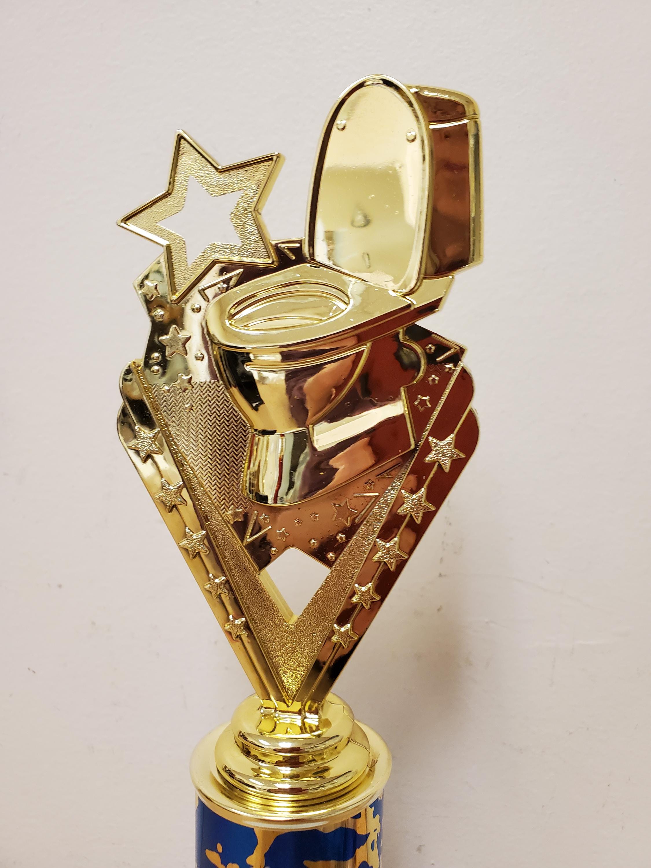 Fun, Custom Toilet Trophy or Award, Last Place, Loser, Worst Job ...