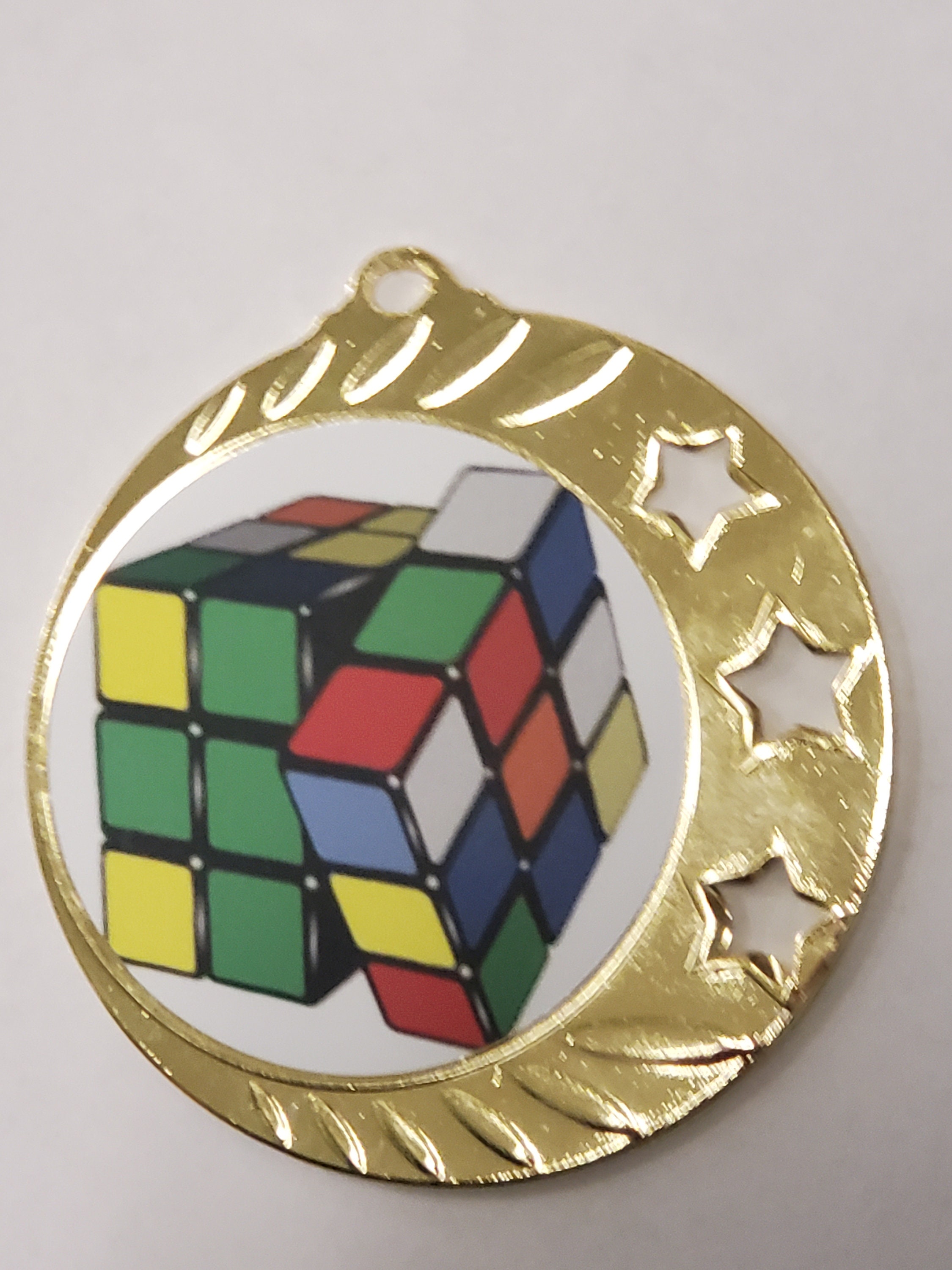 Rubik's Cube Champion Medallion or Medal, Winner, 1st Place, Fastest, 2 ...
