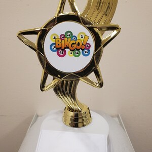 Trophy for Your BINGO Game Winner, 1st Place, About 7" Tall, With Your ...
