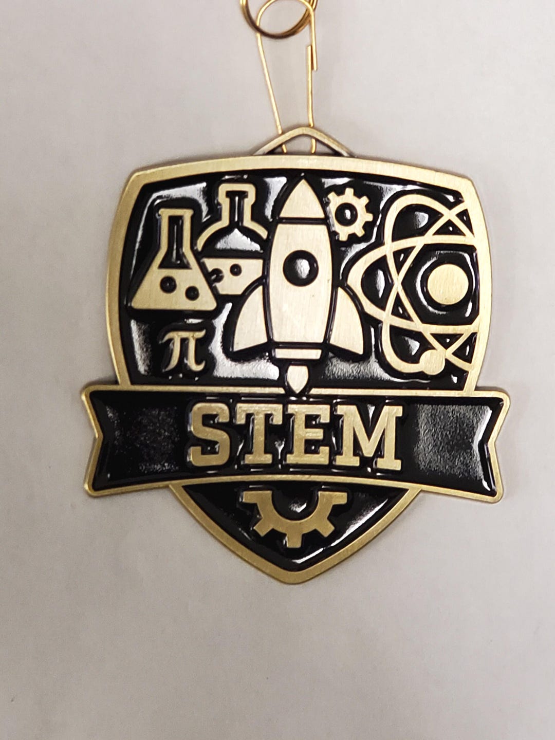 Personalized Antique Gold Color Finish, STEM Medal, 2.5" Long, Comes ...