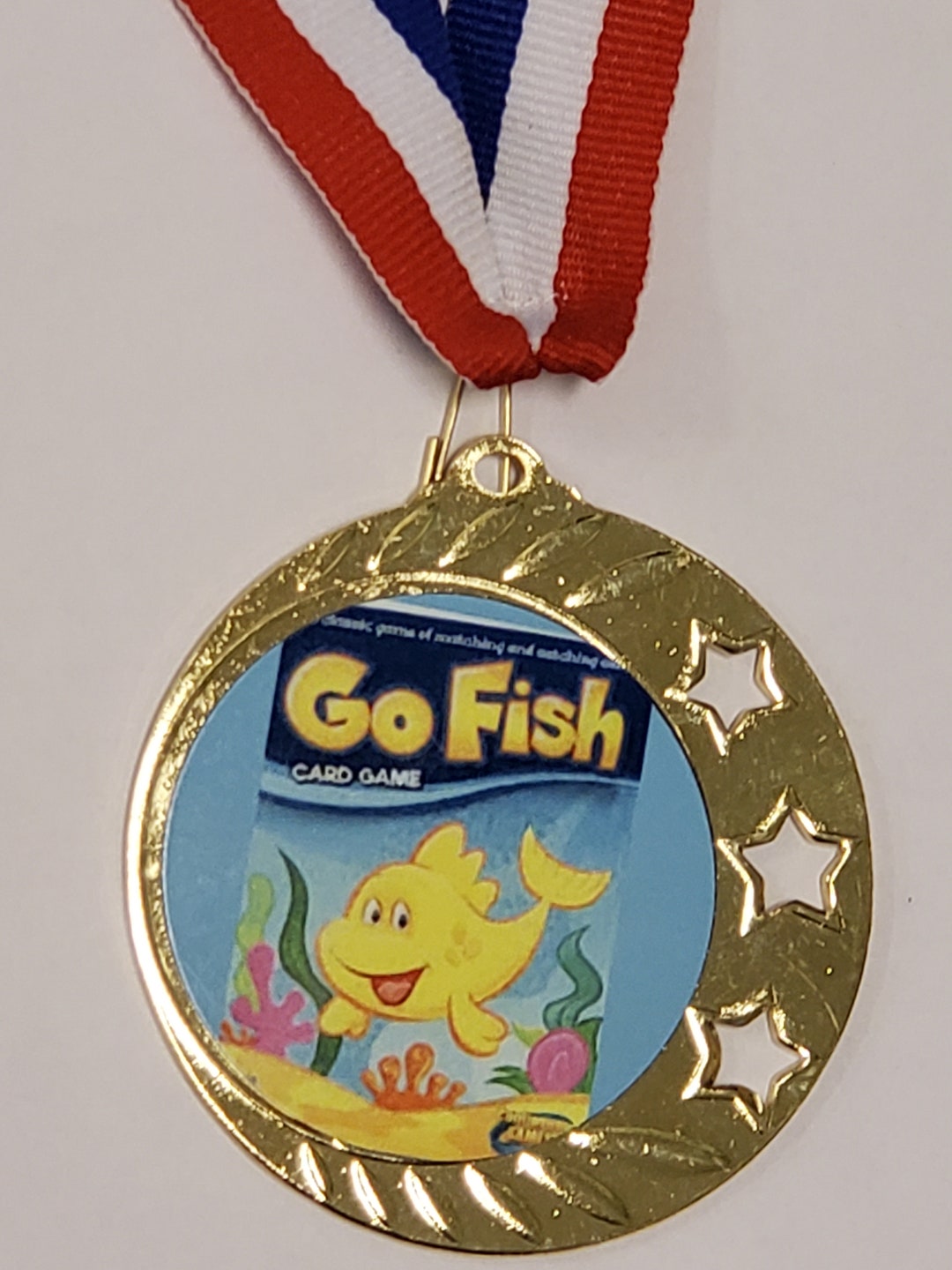Go Fish Card Game Winner Medal, With Neck Ribbon, up to 2 3/4" Diameter ...