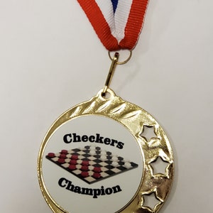 Checkers Game Champion Medallion or Medal, Winner, 1st Place, 2.75 ...