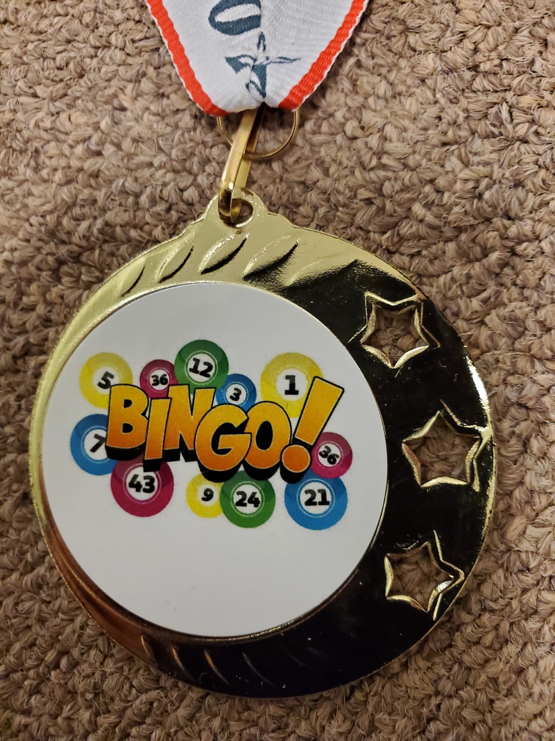 Medallion Medal for Your BINGO Game Winner, 1st Place, 2.75" Diameter ...