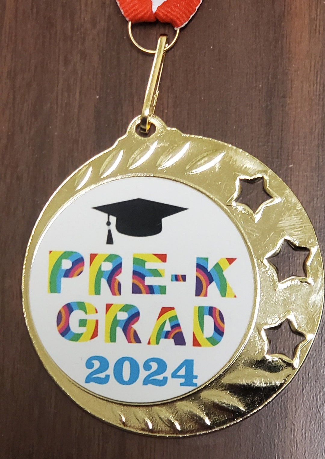 Pre-k Grad, Graduate Medal, 2024 or 2025, RAINBOW Letters, With Neck ...