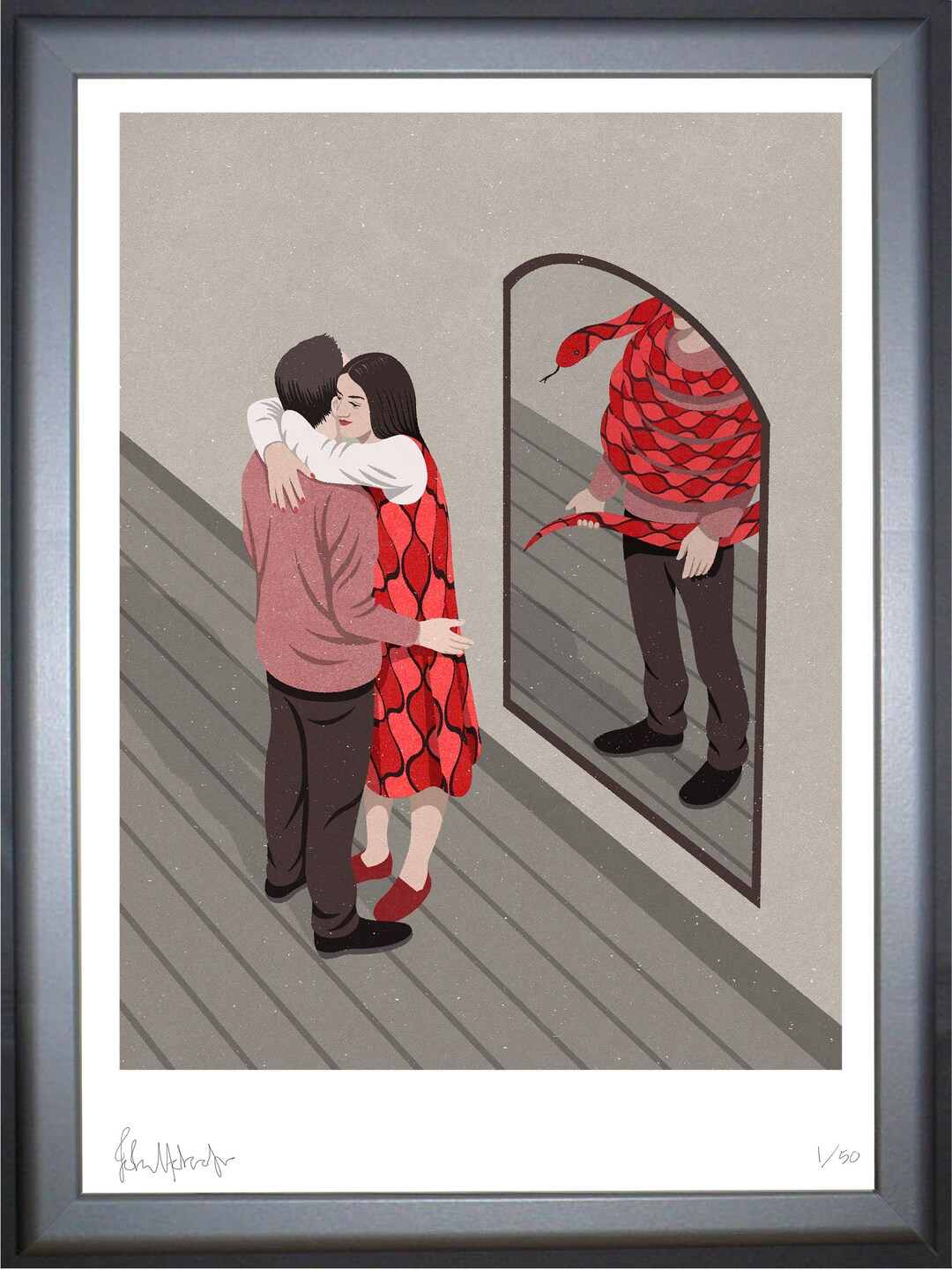 Signed Limited Edition Art Print Conceptual Illustration About Suffocating Partners - Etsy