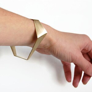 Geometric Gold Bracelet, Geometric Bangle Bracelet, Gold Statement ...
