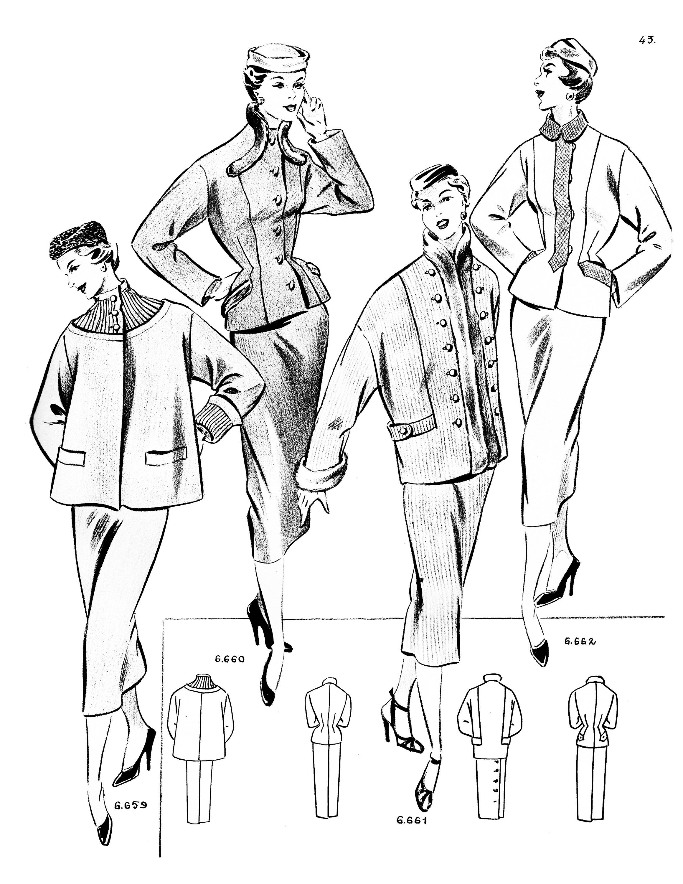 1954 Fall Issue French Fashion Pattern Book Eclair Coupe Paris - Etsy