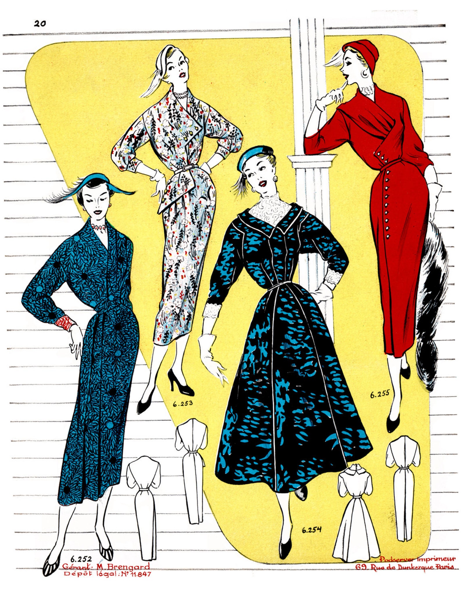 1953 Fall Issue French Fashion Pattern Book Eclair Coupe Paris - Etsy