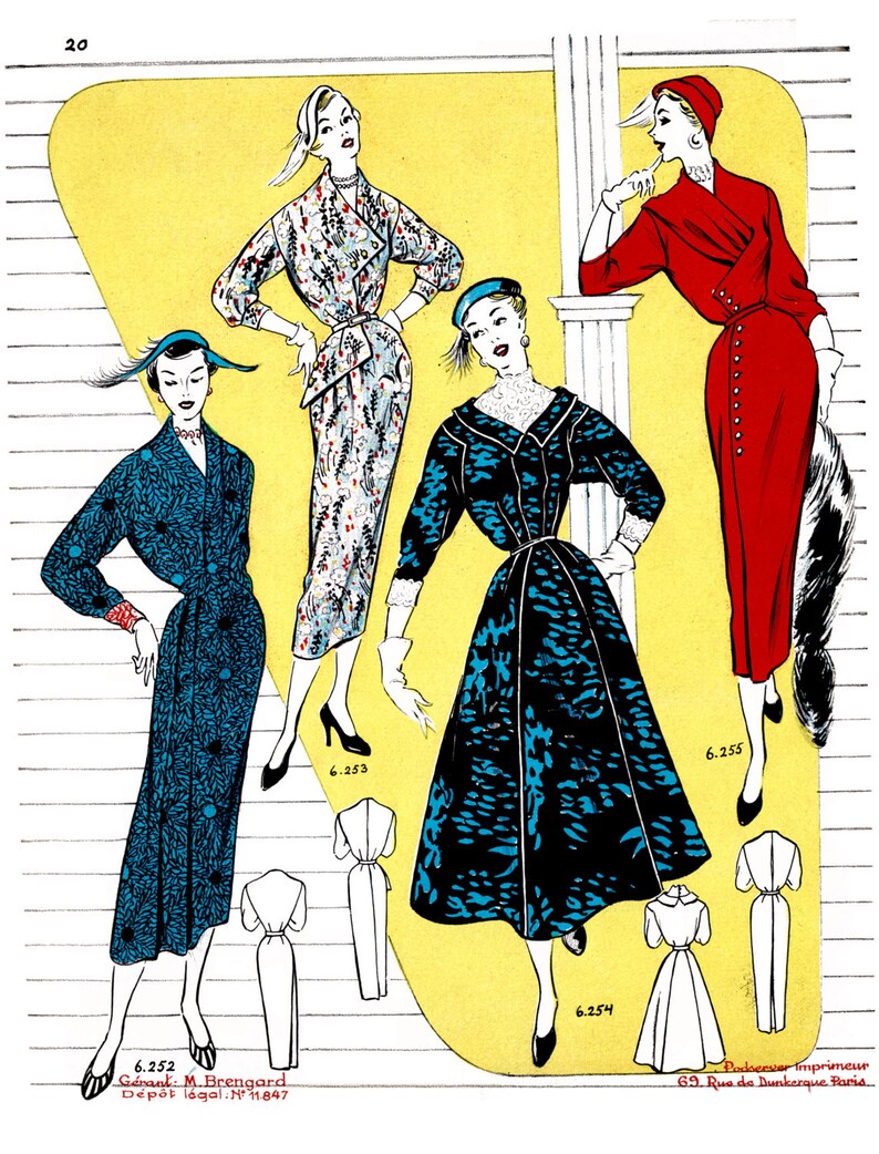 1953 Fall Issue French Fashion Pattern Book Eclair Coupe Paris - Etsy