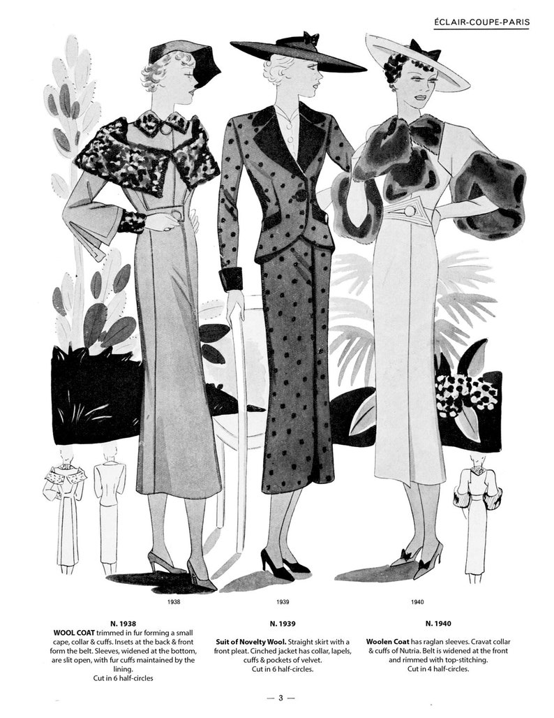 1935 Fall Issue Franse Mode Patroon Boek Eclair Coupe Parijs - Etsy ...