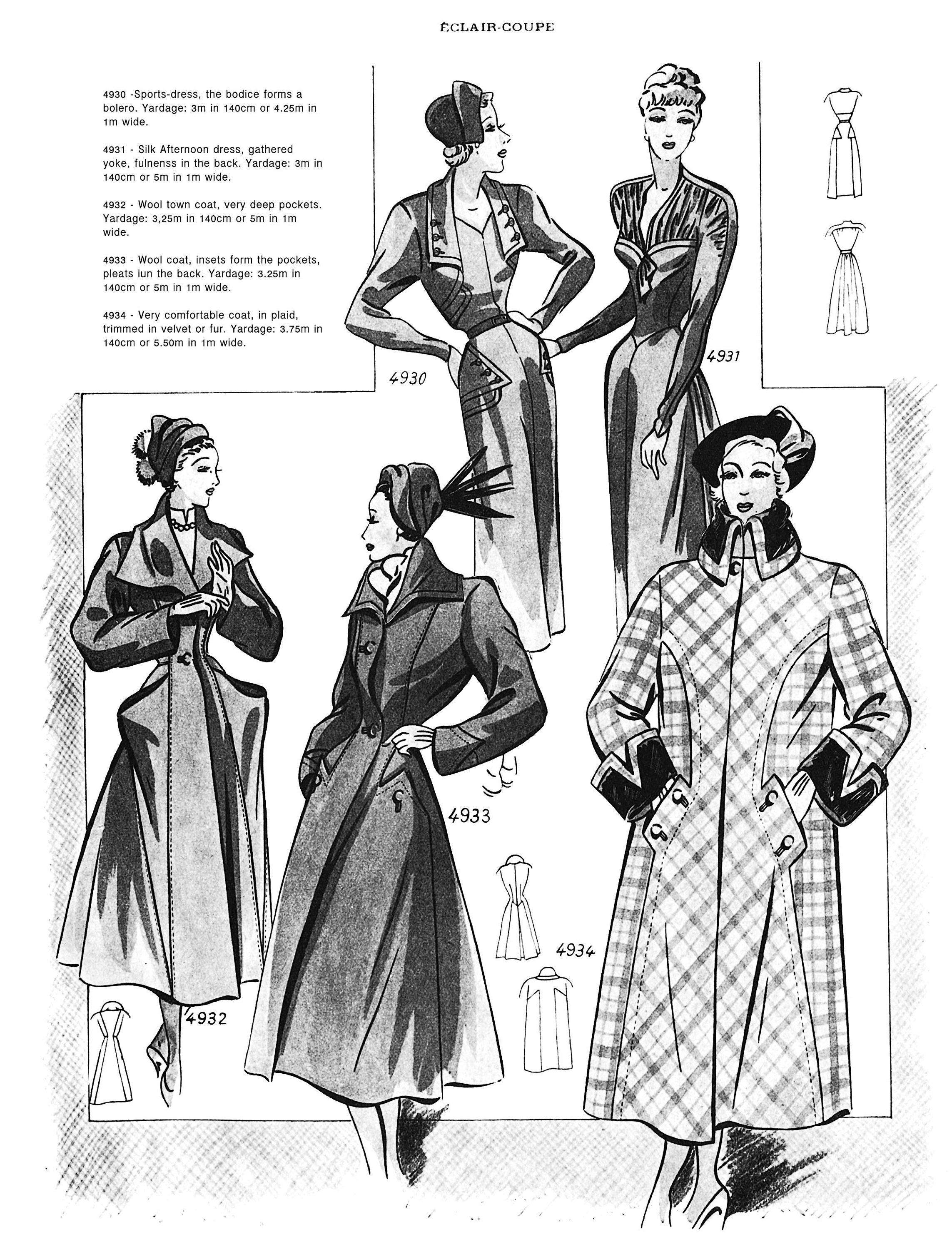 1949 Fall Issue French Fashion Pattern Book Eclair Coupe Paris - Etsy ...