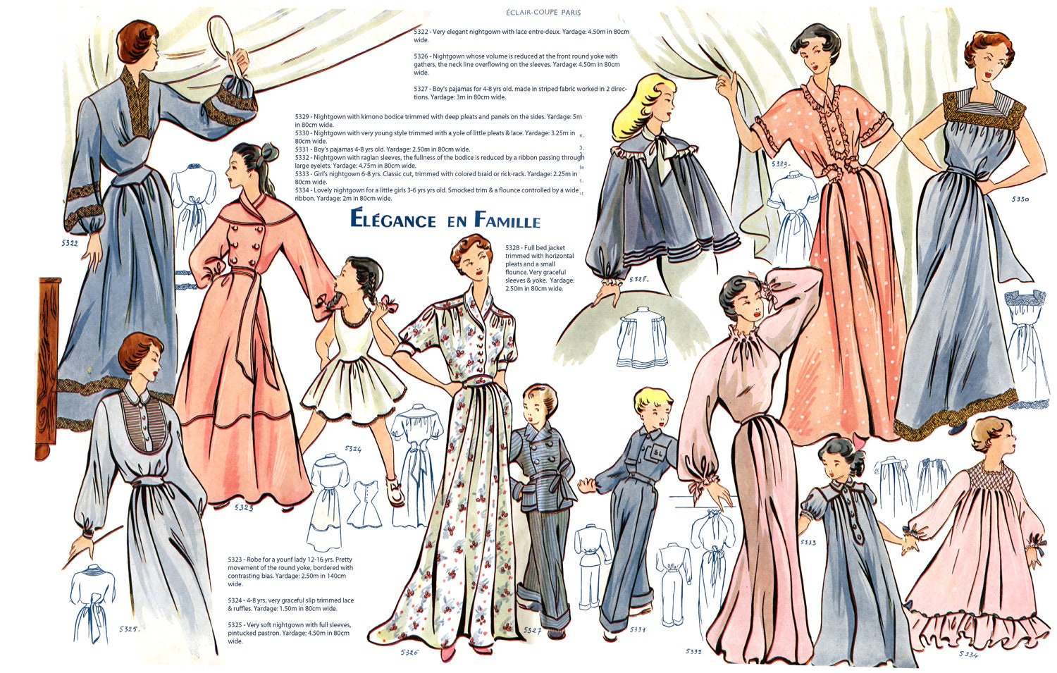 1951 Lingerie Issue French Fashion Pattern Book Eclair Coupe Paris - Etsy