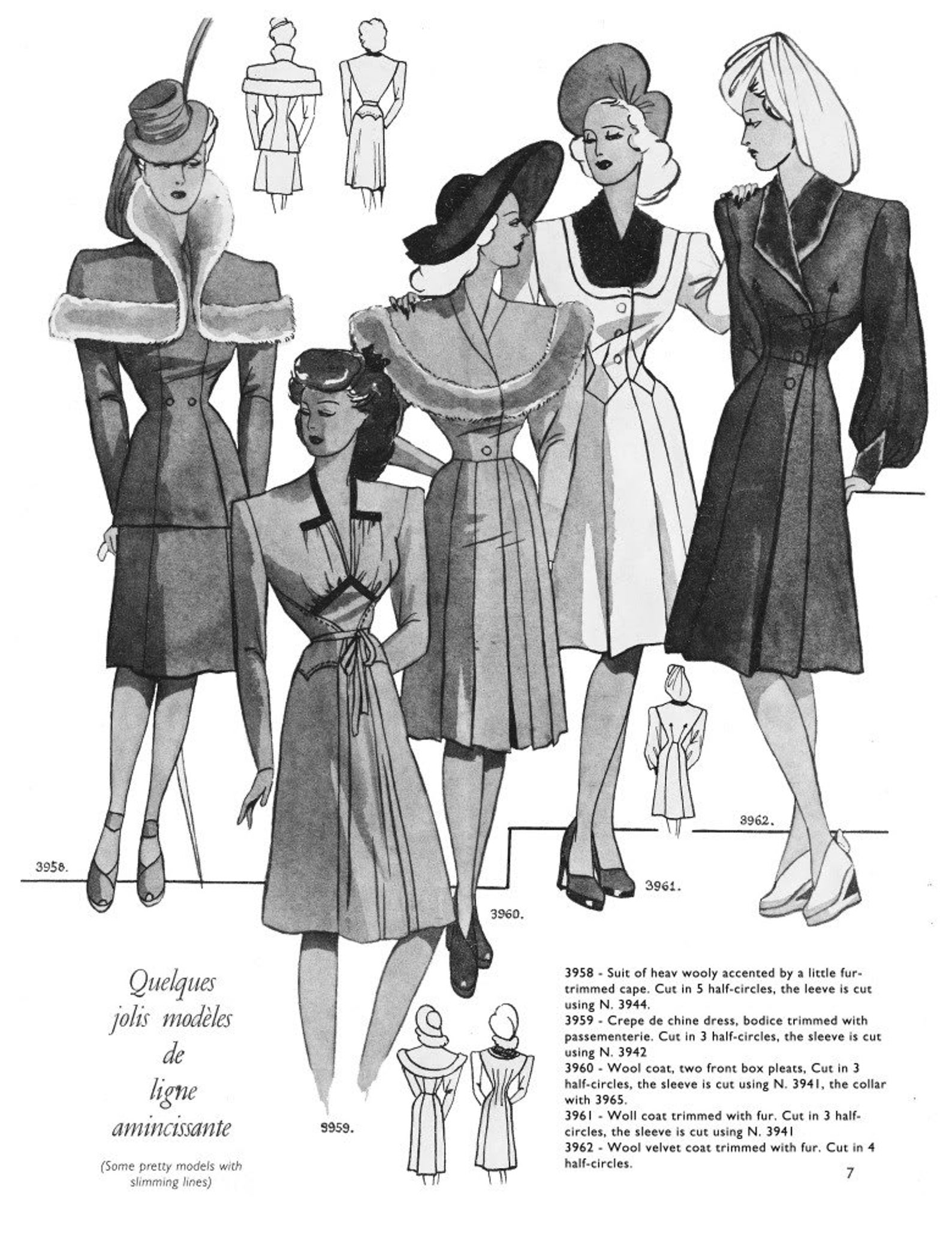 1946 Fall French Fashion Pattern Book Eclair Coupe Paris - Etsy