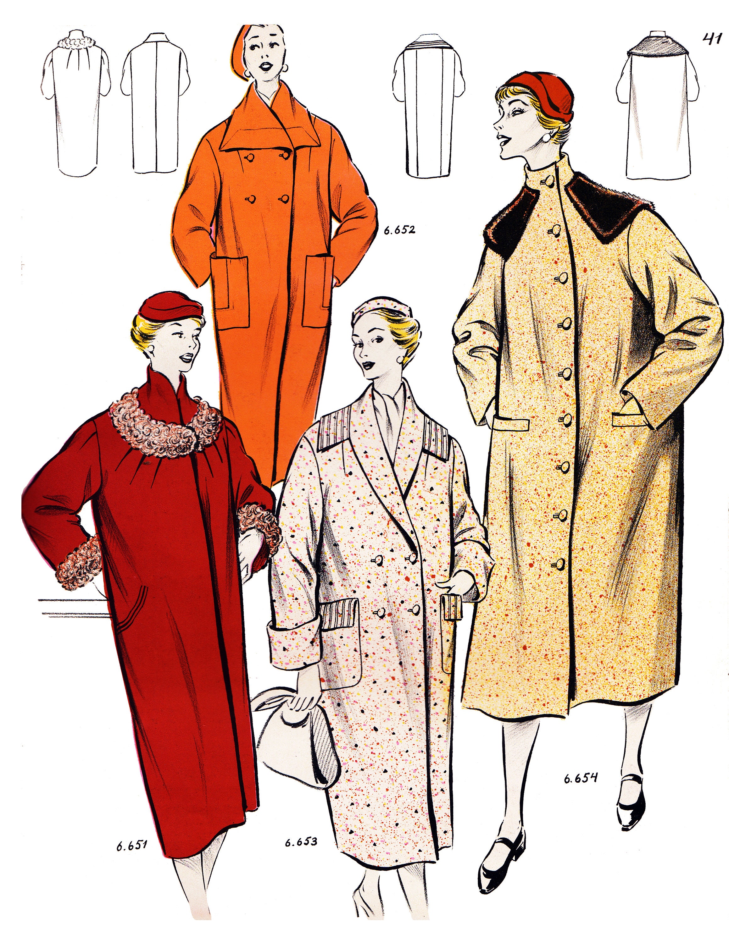 1954 Fall Issue French Fashion Pattern Book Eclair Coupe Paris - Etsy