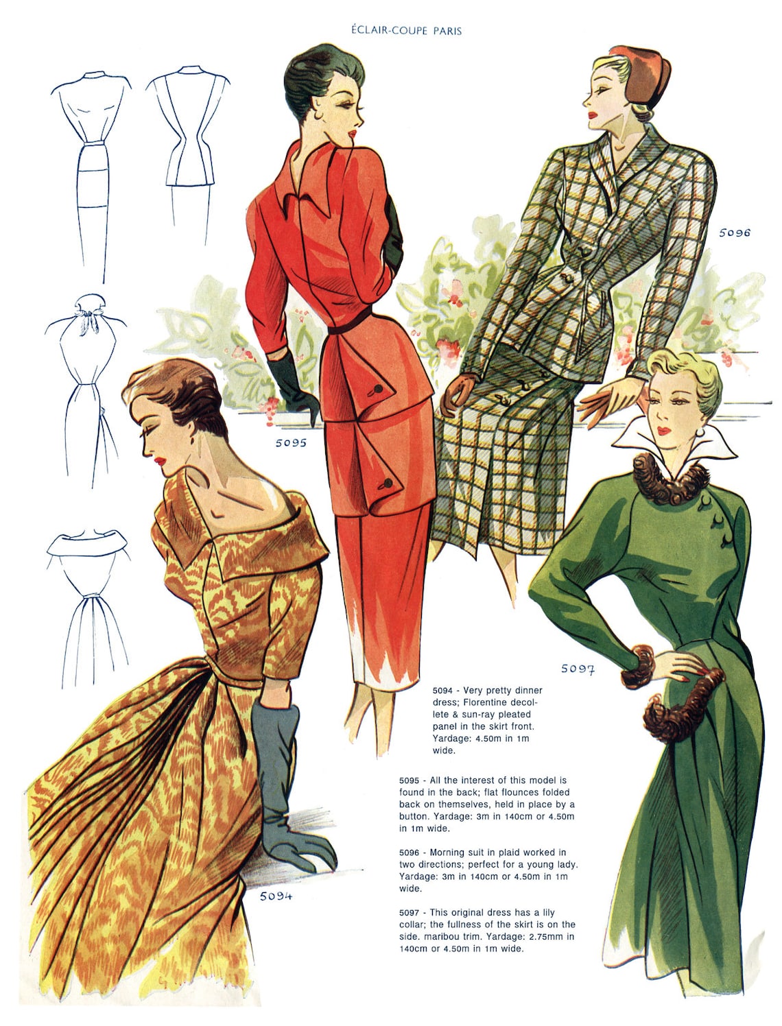 1950 Spring French Fashion Pattern Book Eclair Coupe Paris - Etsy