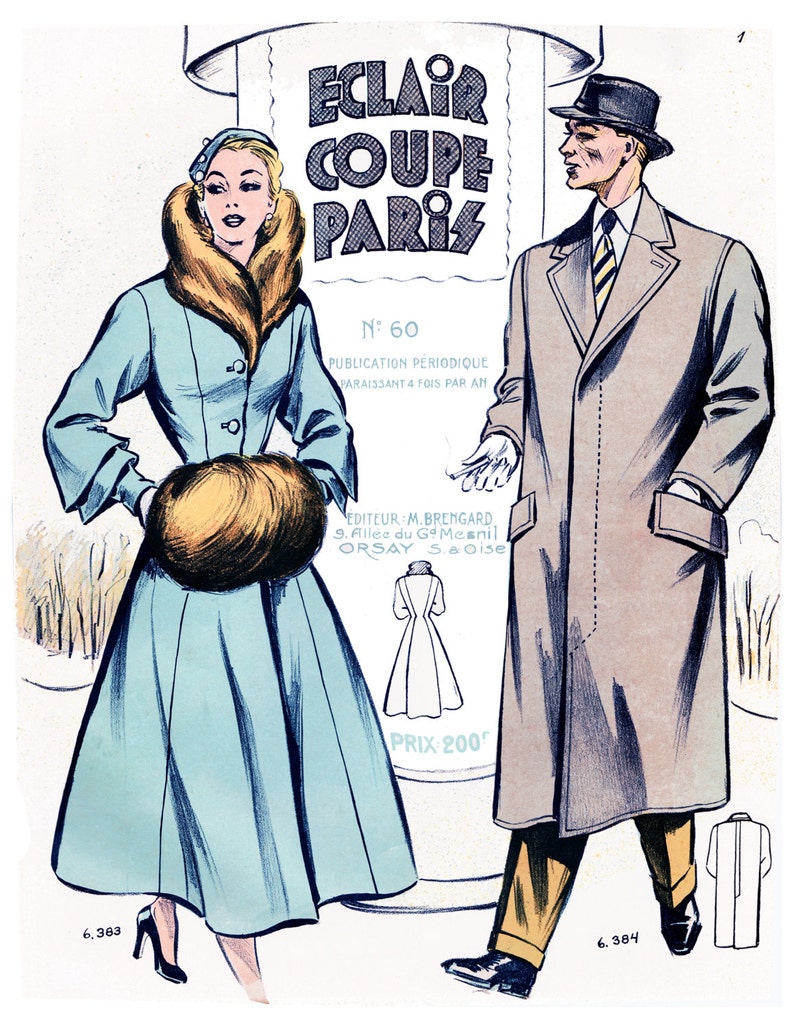 1953-54 Winter Issue French Fashion Pattern Book Eclair Coupe Paris - Etsy