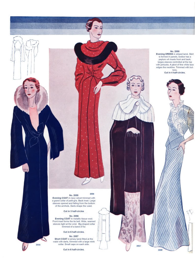 1935 Winter Issue French Fashion Pattern Book Eclair Coupe Paris - Etsy