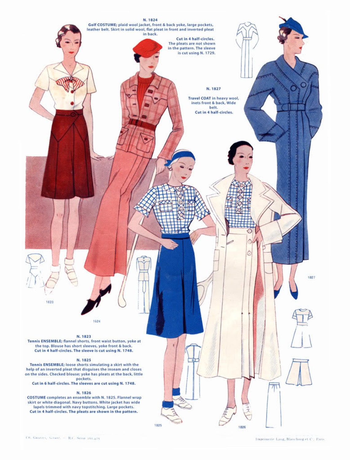 1935 Spring Issue French Fashion Pattern Book Eclair Coupe Paris - Etsy