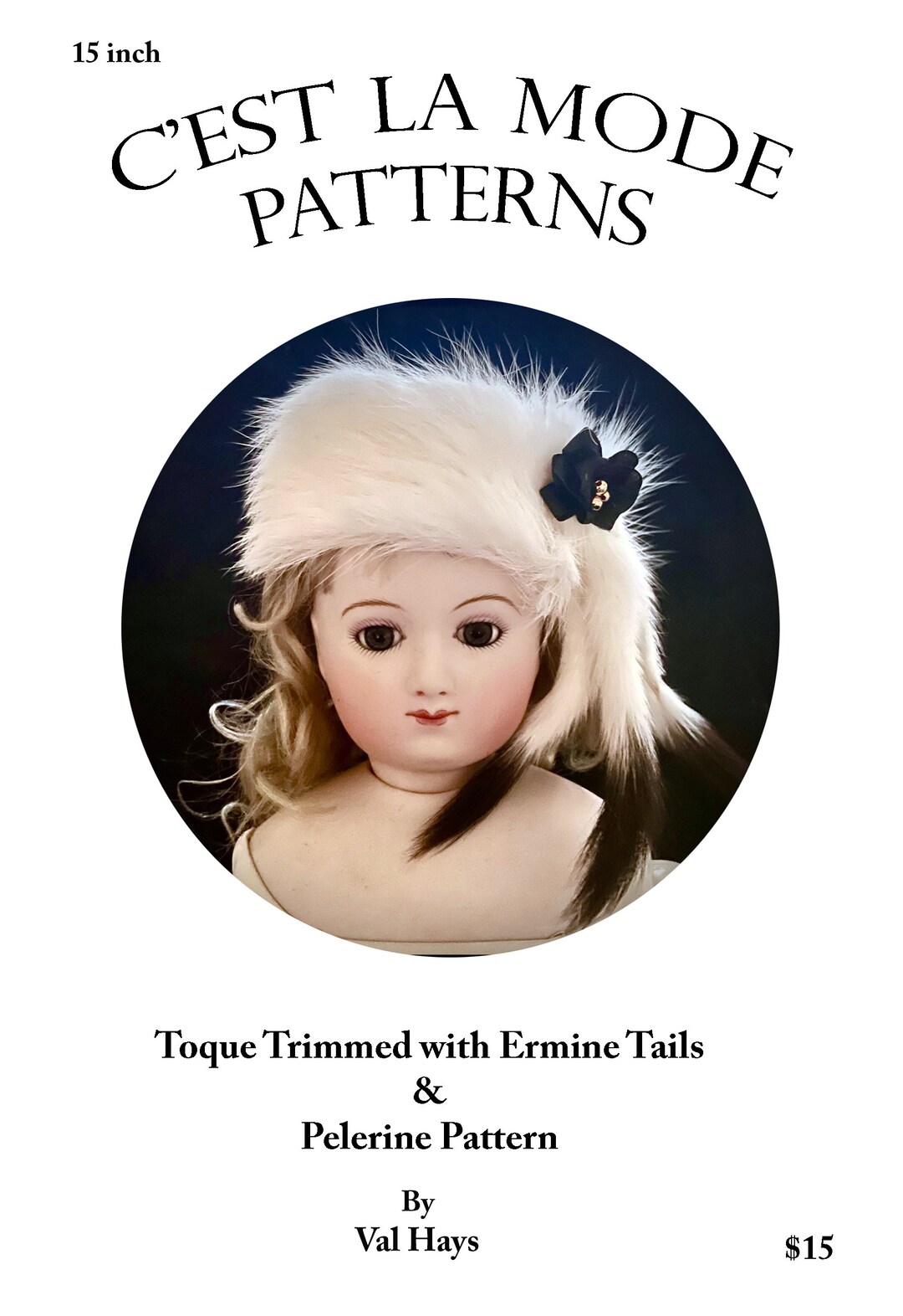Toque & Capelet With Ermine Tails and Fur Trim - Antique Doll Clothes ...