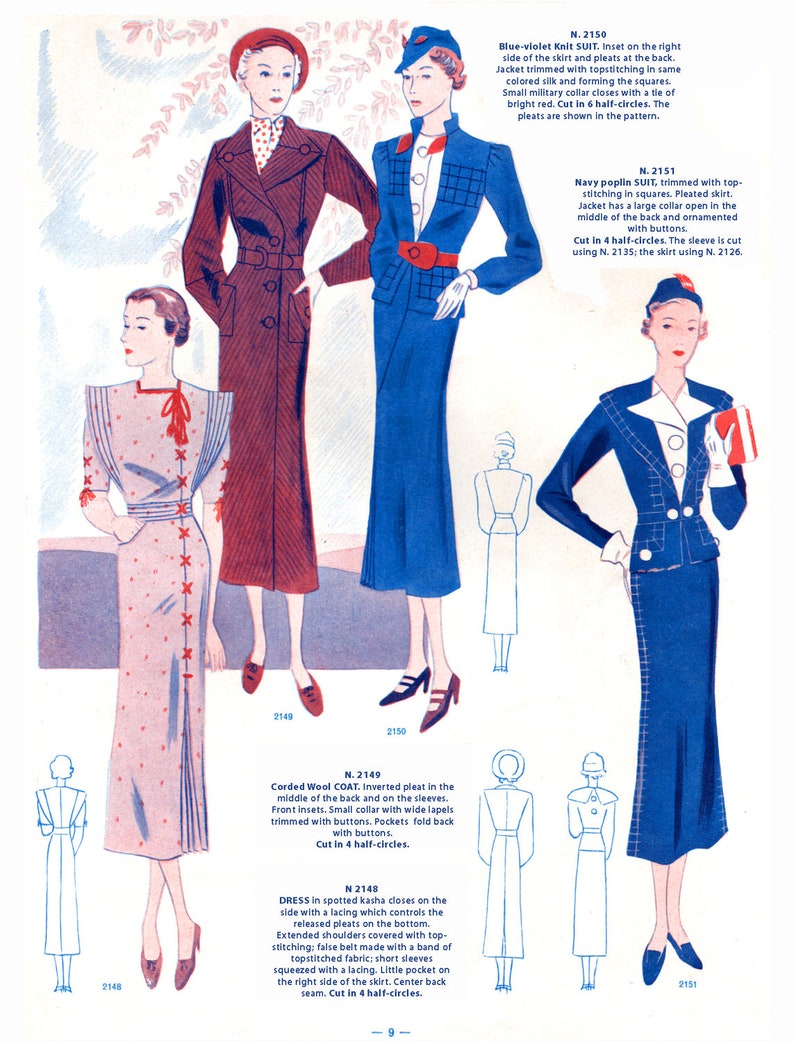 1936 Spring Issue French Fashion Pattern Book Eclair Coupe Paris - Etsy