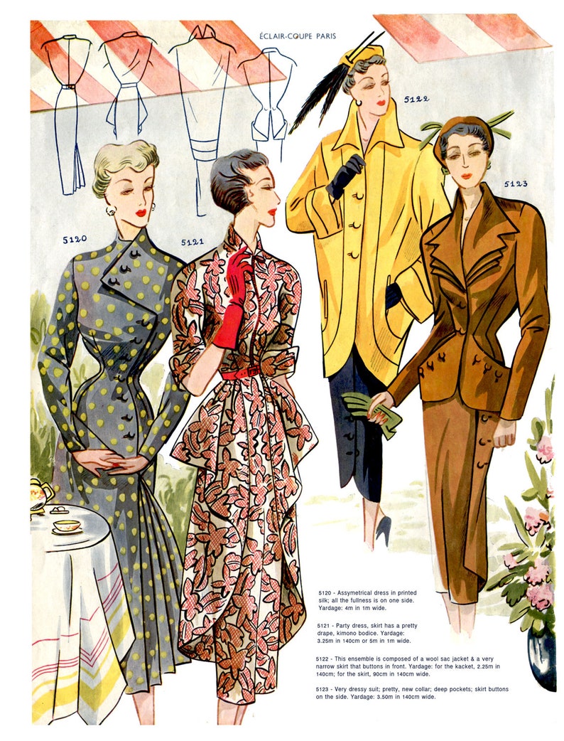 1950 Spring French Fashion Pattern Book Eclair Coupe Paris - Etsy