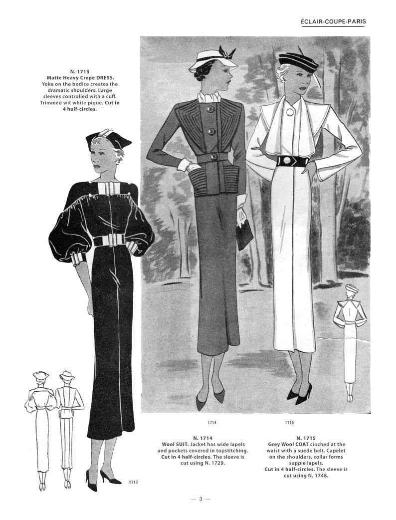1935 Spring Issue French Fashion Pattern Book Eclair Coupe Paris - Etsy