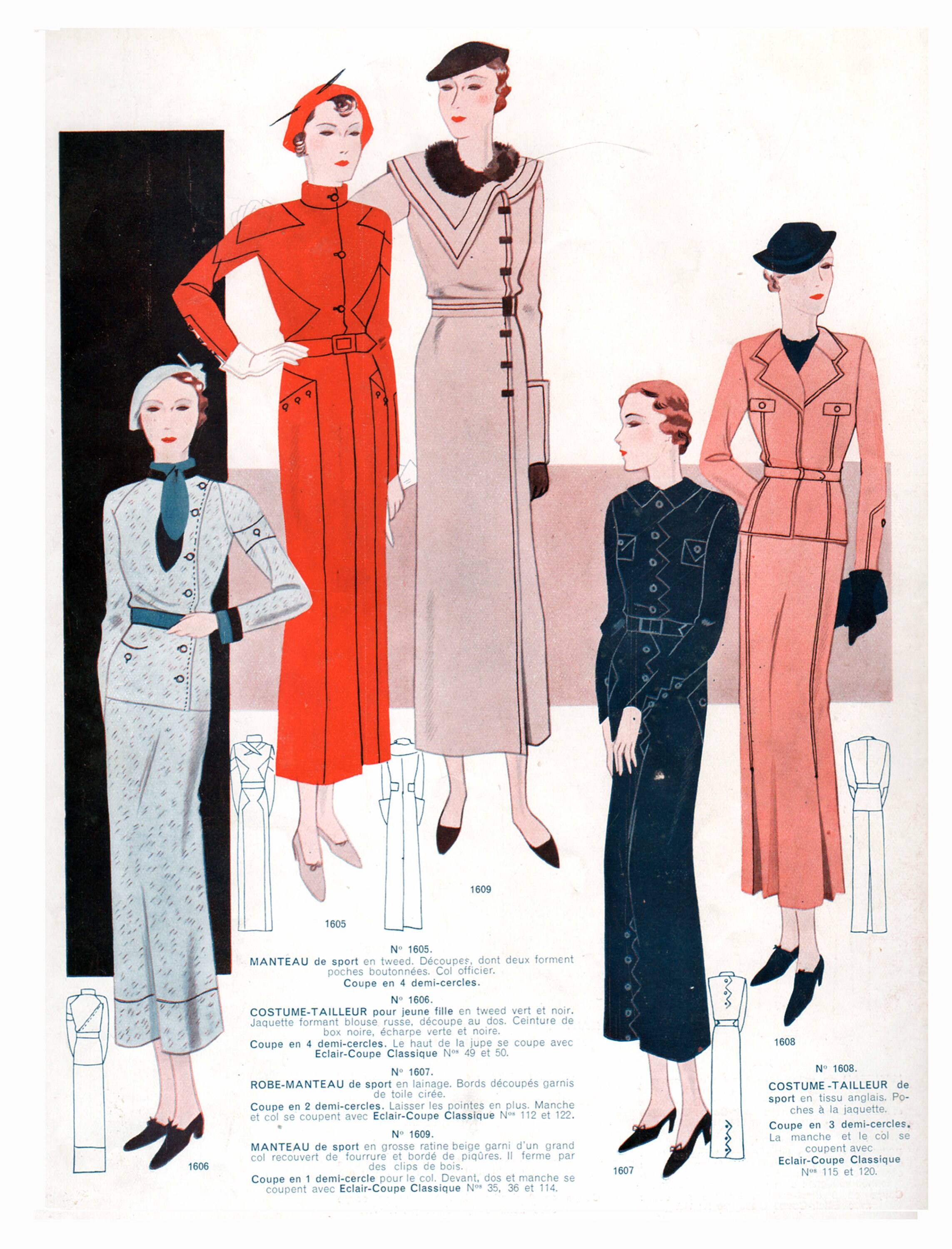 1934 Fall French Fashion Pattern Book Eclair Coupe Paris - Etsy Australia