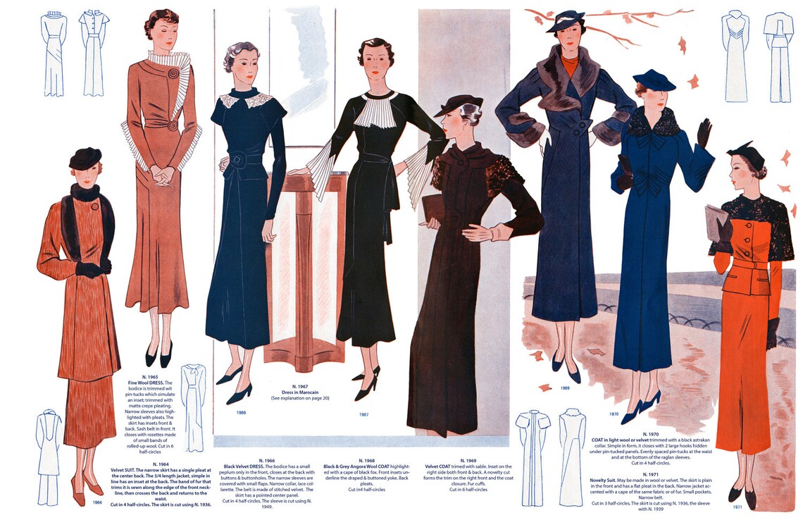 1935 Fall Issue Franse Mode Patroon Boek Eclair Coupe Parijs - Etsy ...