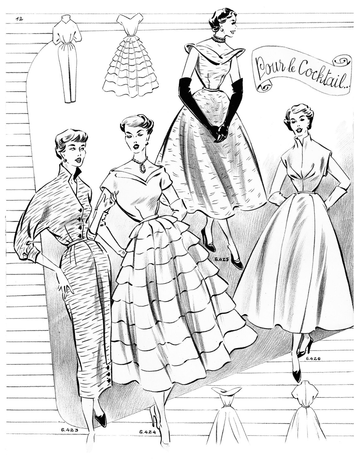 1953-54 Winter Issue French Fashion Pattern Book Eclair Coupe | Etsy