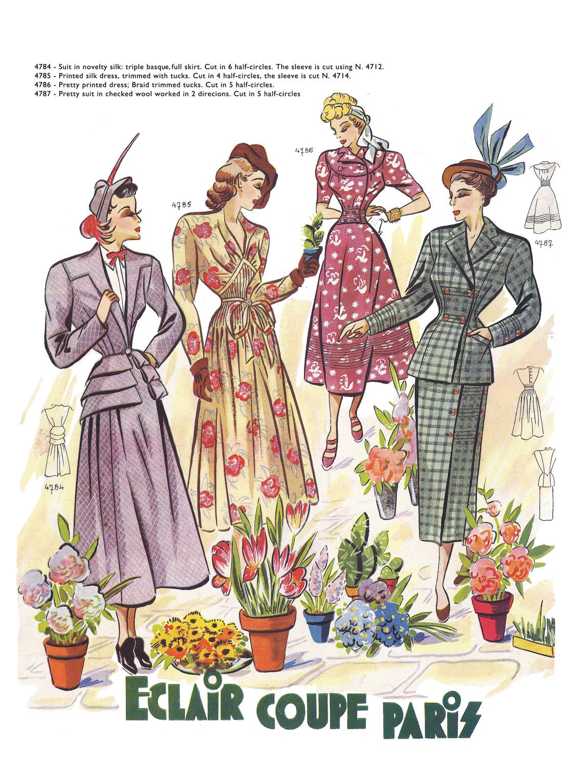 1949 Spring Issue French Fashion Pattern Book Eclair Coupe Paris - Etsy