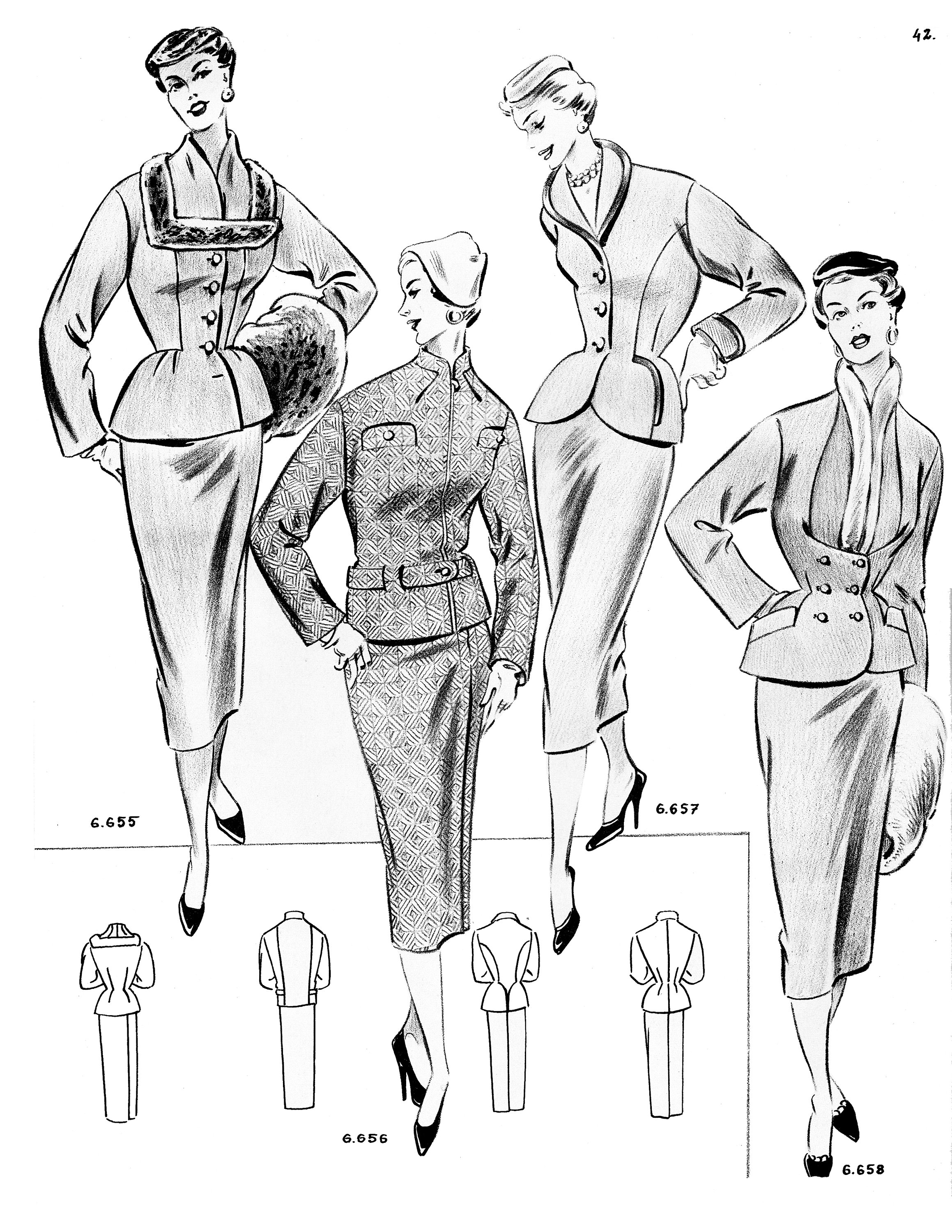 1954 Fall Issue French Fashion Pattern Book Eclair Coupe Paris - Etsy