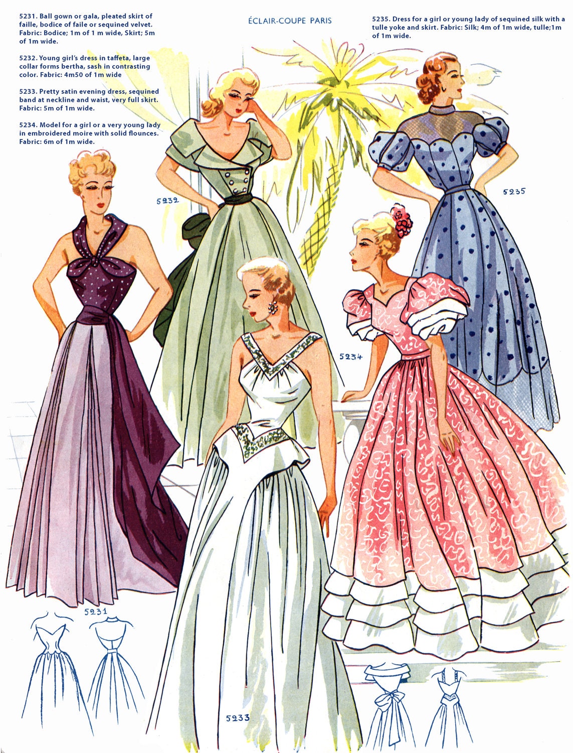 1950 Fall Issue French Fashion Pattern Book Eclair Coupe Paris - Etsy