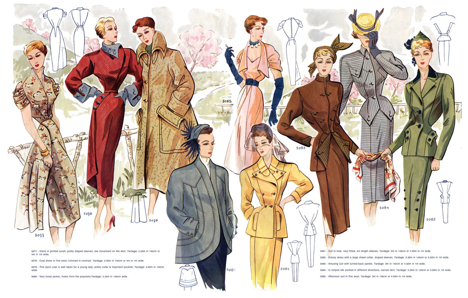 1950 Spring French Fashion Pattern Book Eclair Coupe Paris - Etsy