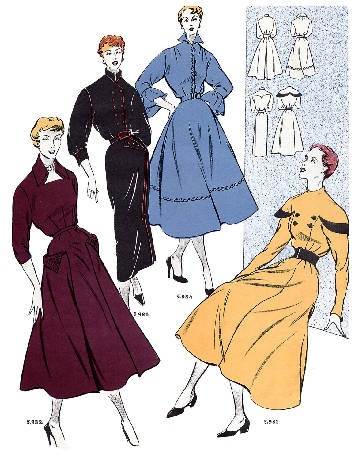 1952-53 Winter Issue French Fashion Pattern Book Eclair Coupe Paris ...