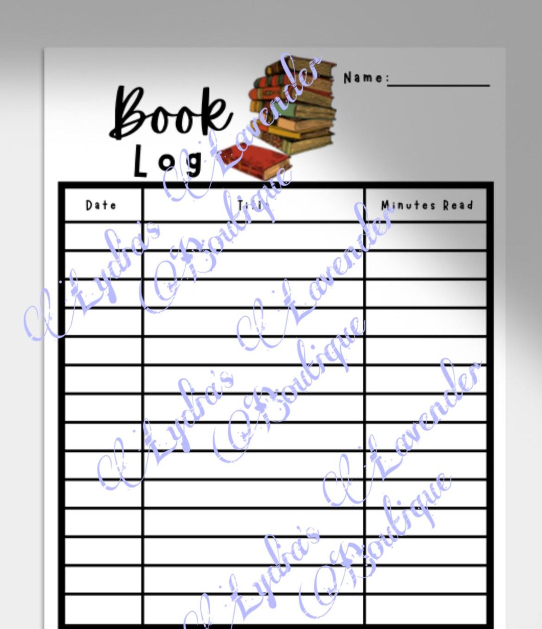 Book Log Template - Etsy