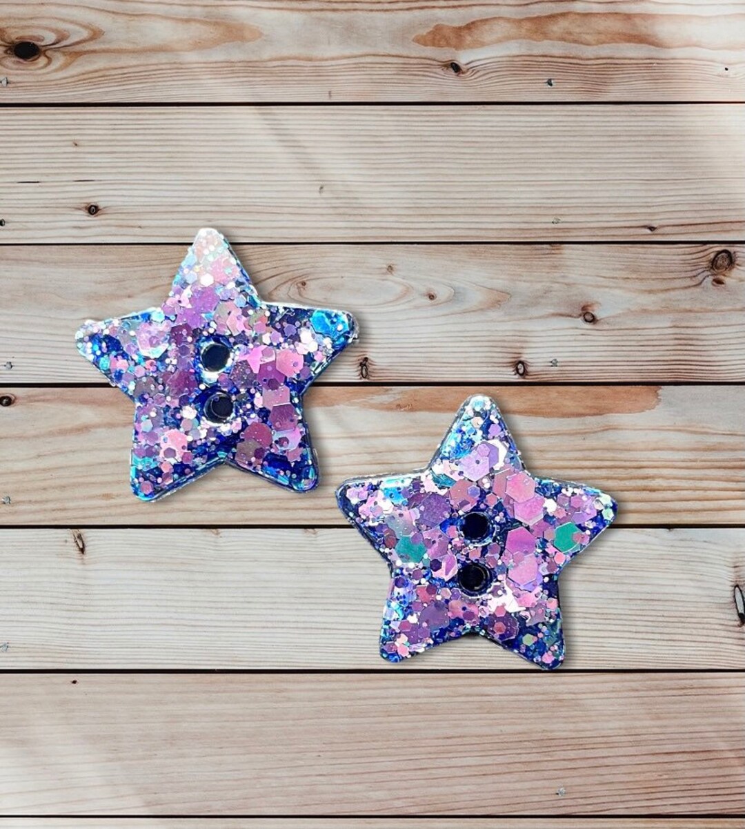 Two Hole Glitter Star Buttons - Etsy