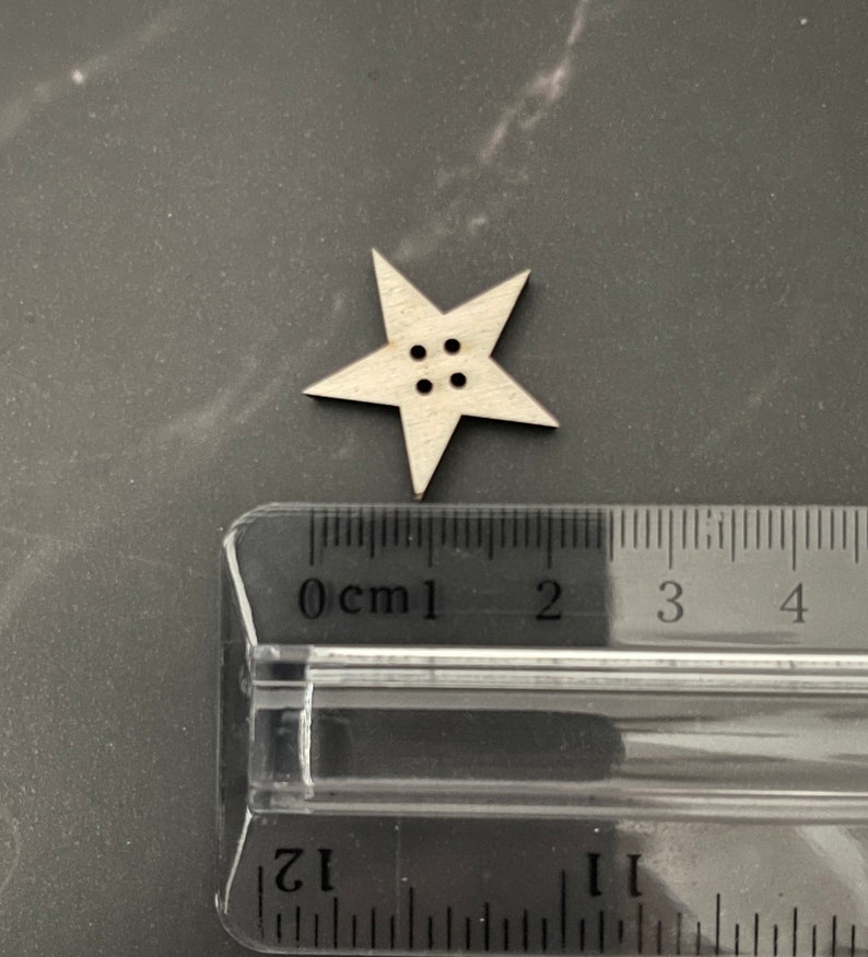 Star Wood Buttons With 4 Holes - Etsy