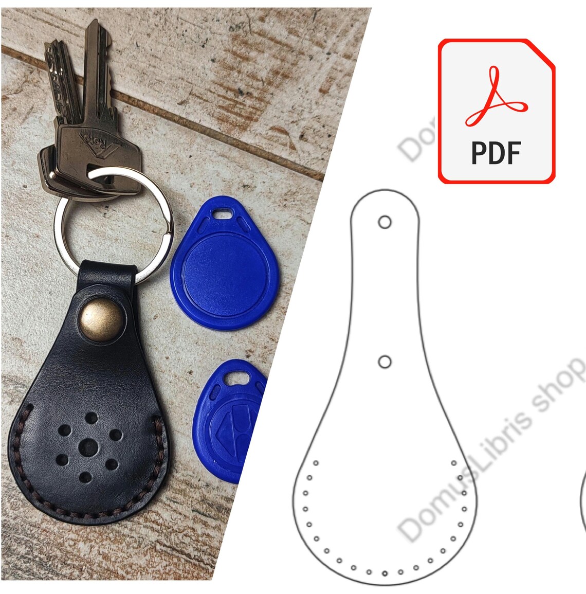 Leather Key Fob Pattern for Keycard Holder | DIY Intercom Keychain ...