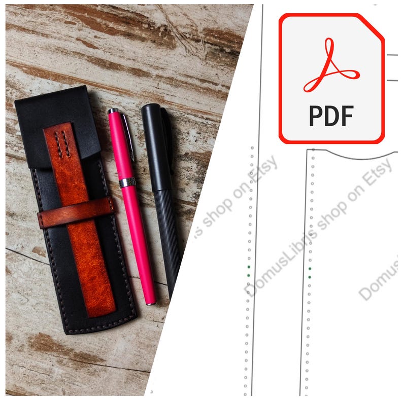 DIY Leather Fountain Pen Case Pattern – PDF Template for Handmade Pen ...