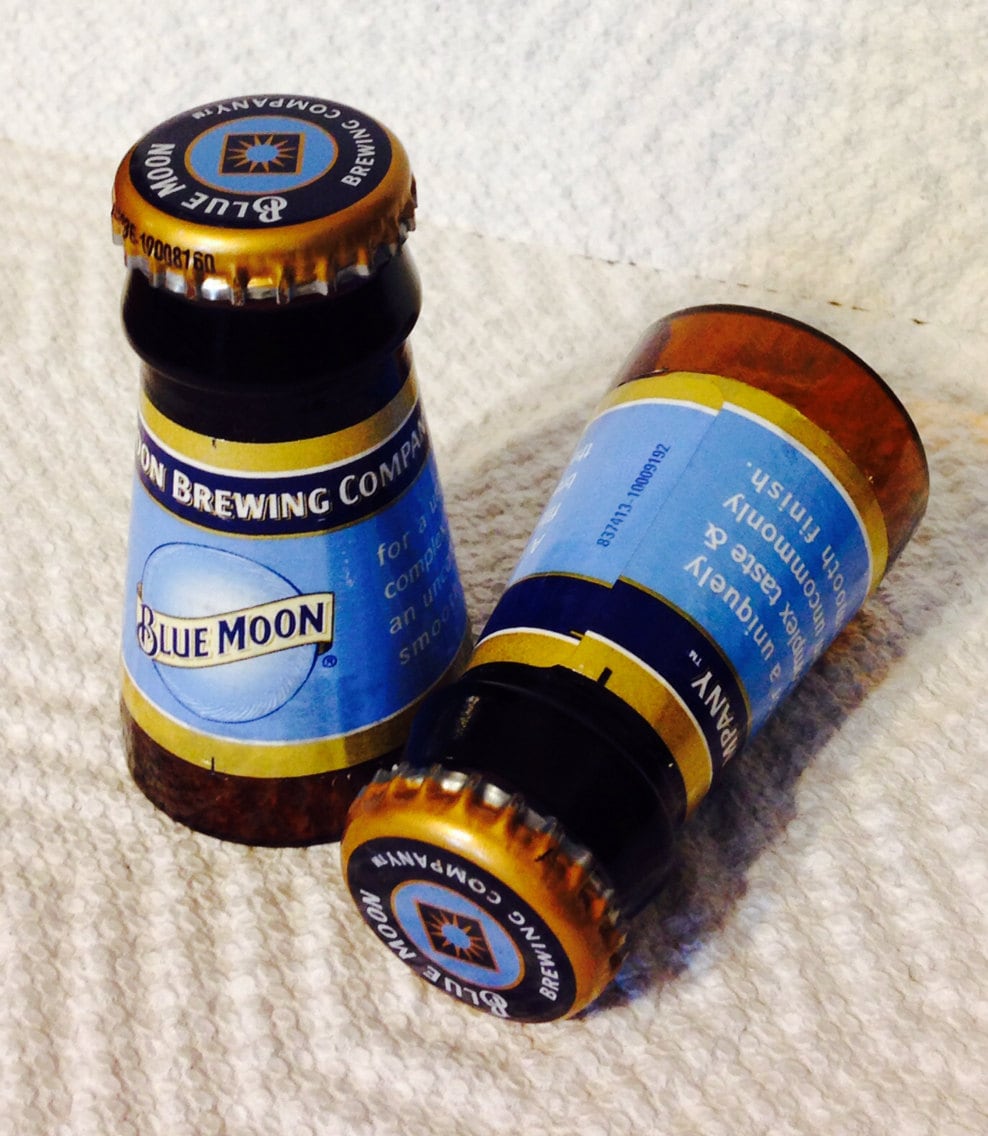 Boyfriend Gift Blue Moon Beer Bottle Shot Glasses Man Cave - Etsy