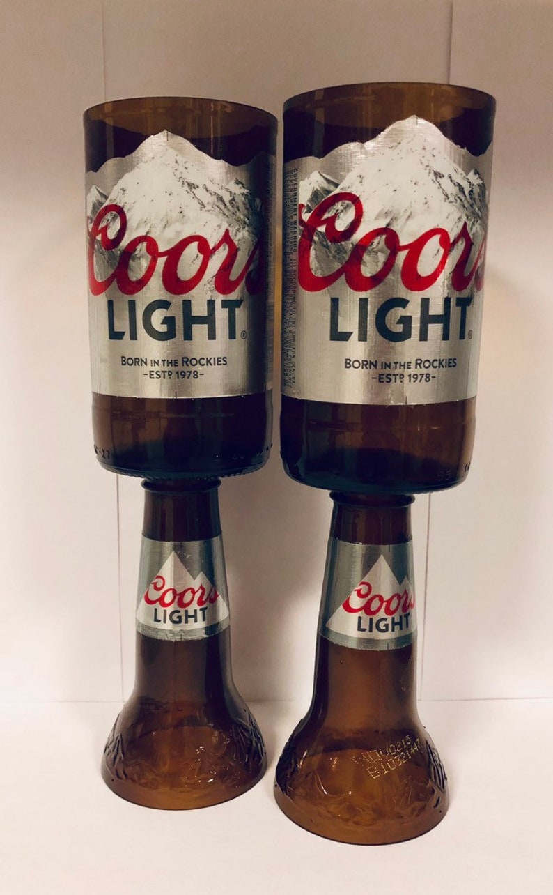 Coors Light Beer Bottle Wine Glasses Couples T Birthday Etsy
