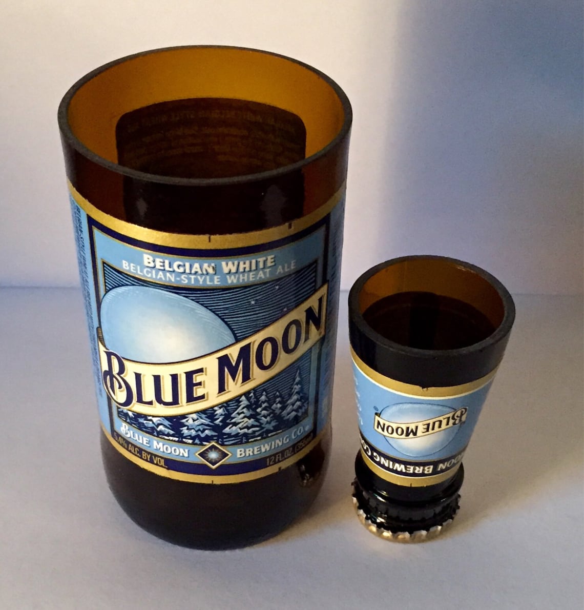 Mens Gift Blue Moon Beer Bottle Shot Glass Chaser Set | Etsy