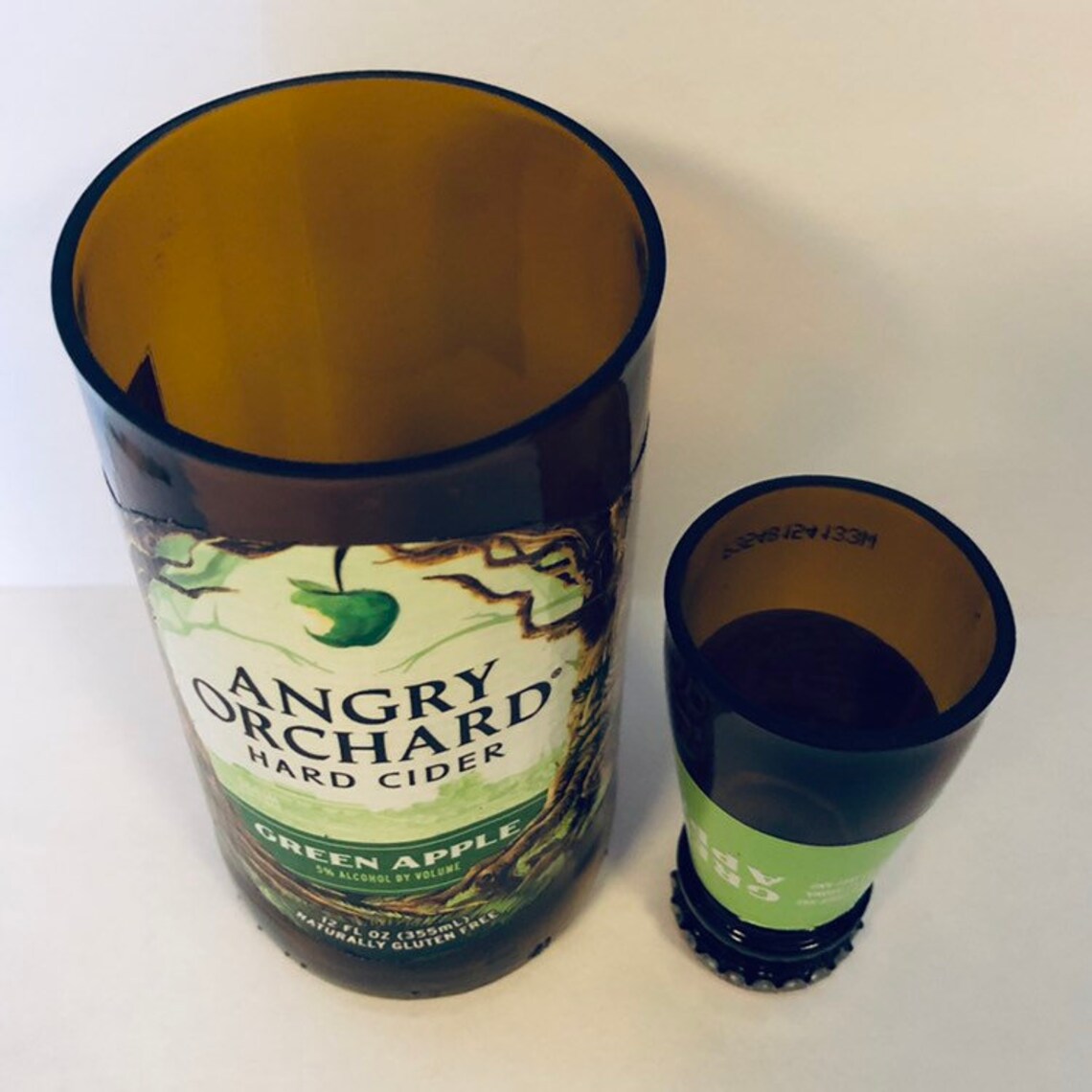 Beer Bottle Shot Glass Chaser Set Green Apple Angry Orchard - Etsy