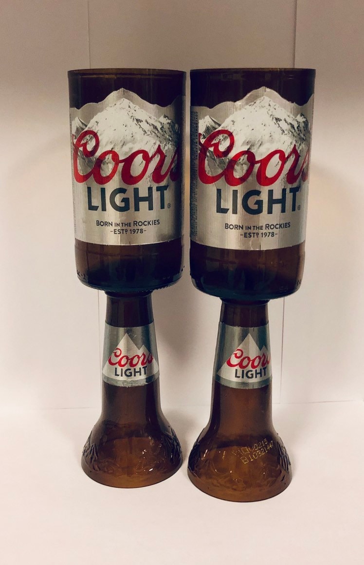 Coors Light Beer Bottle Wine Glasses Couples Gift Birthday | Etsy