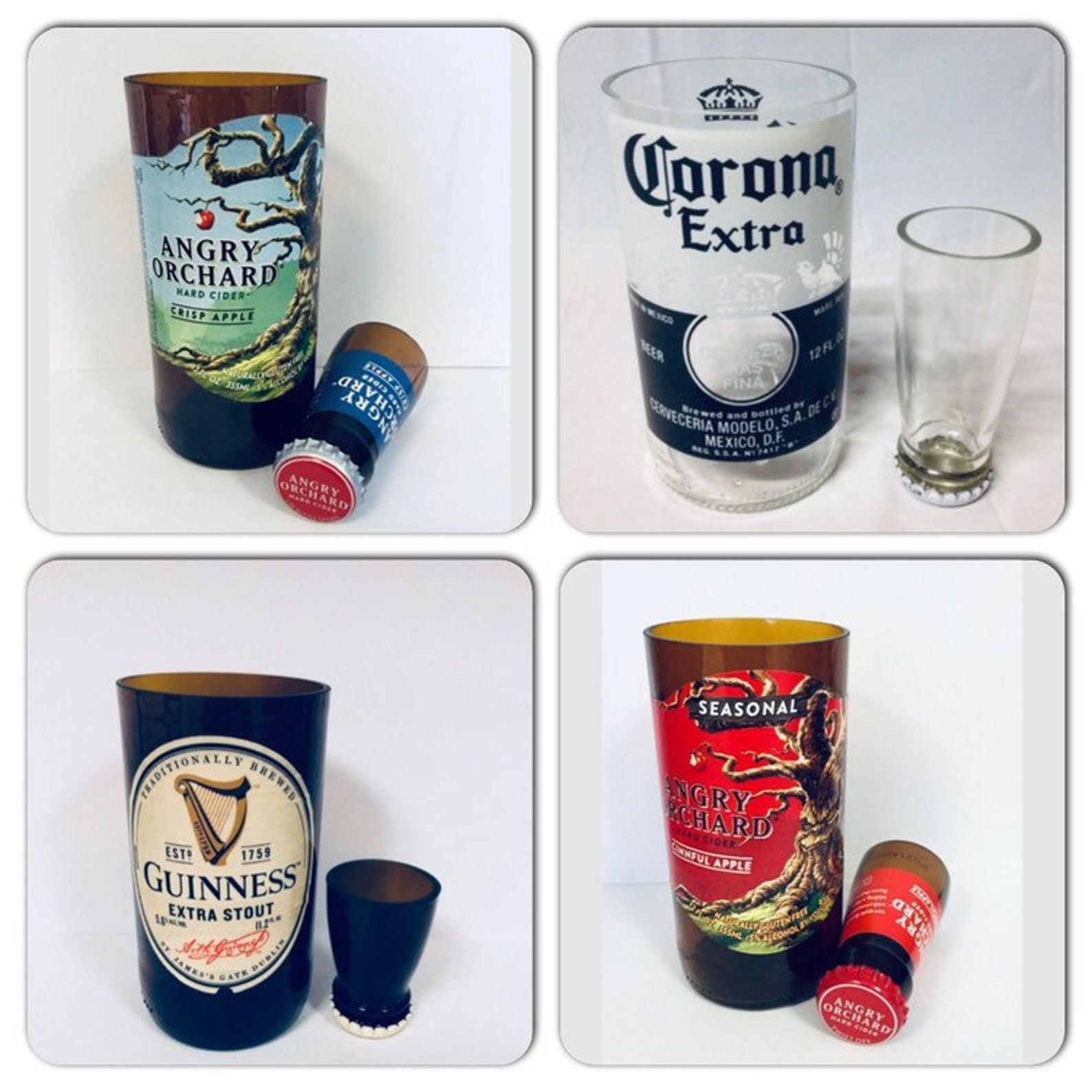 Shot Glass Tumbler Set Made With Repurposed Beer Bottles, Boyfriend ...