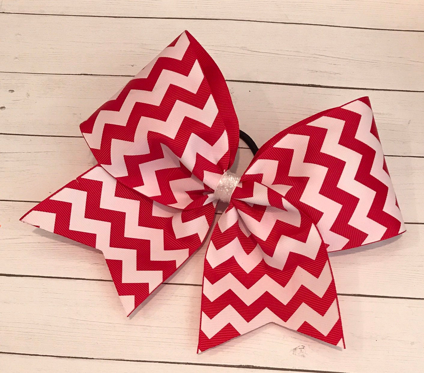 Practice Cheer Bow Red and White Chevron | Etsy