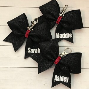 Cheer Bow Key Chain with Name on TAIL onlyGlitter Bow one | Etsy