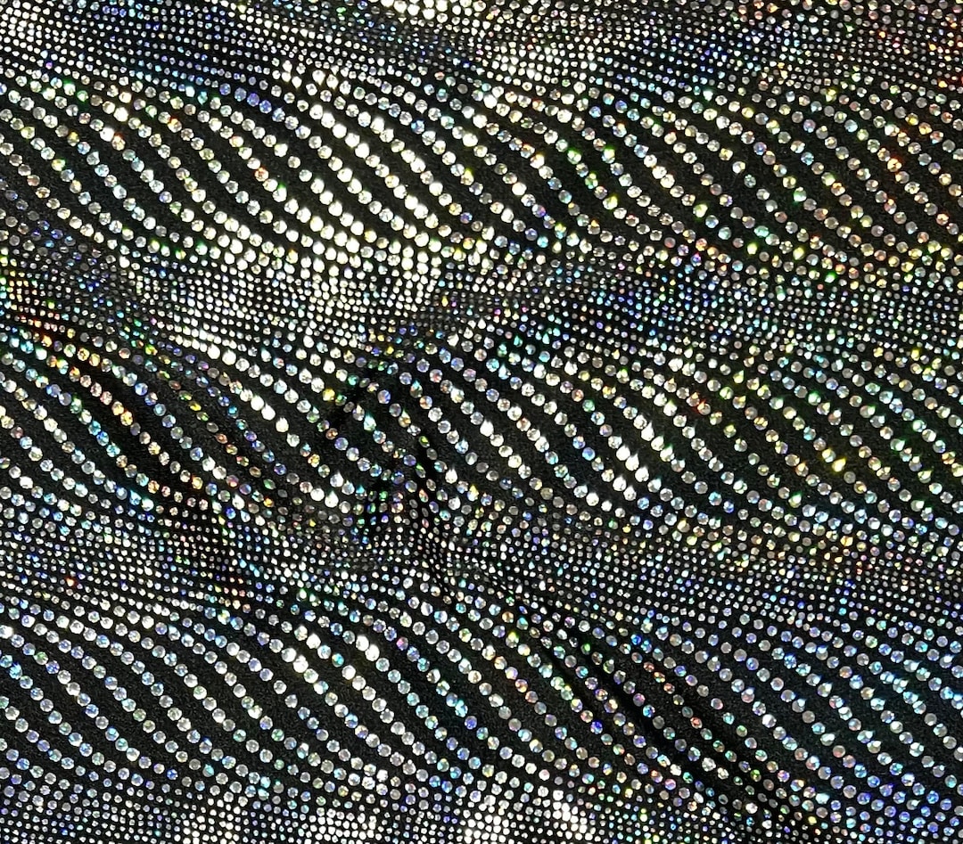 Black and Silver Spandex Fabric 4 Way Stretch - Etsy