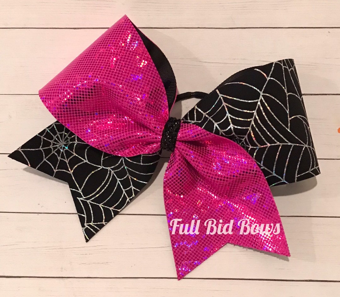Cheer Bow Pink With Spider Web - Etsy